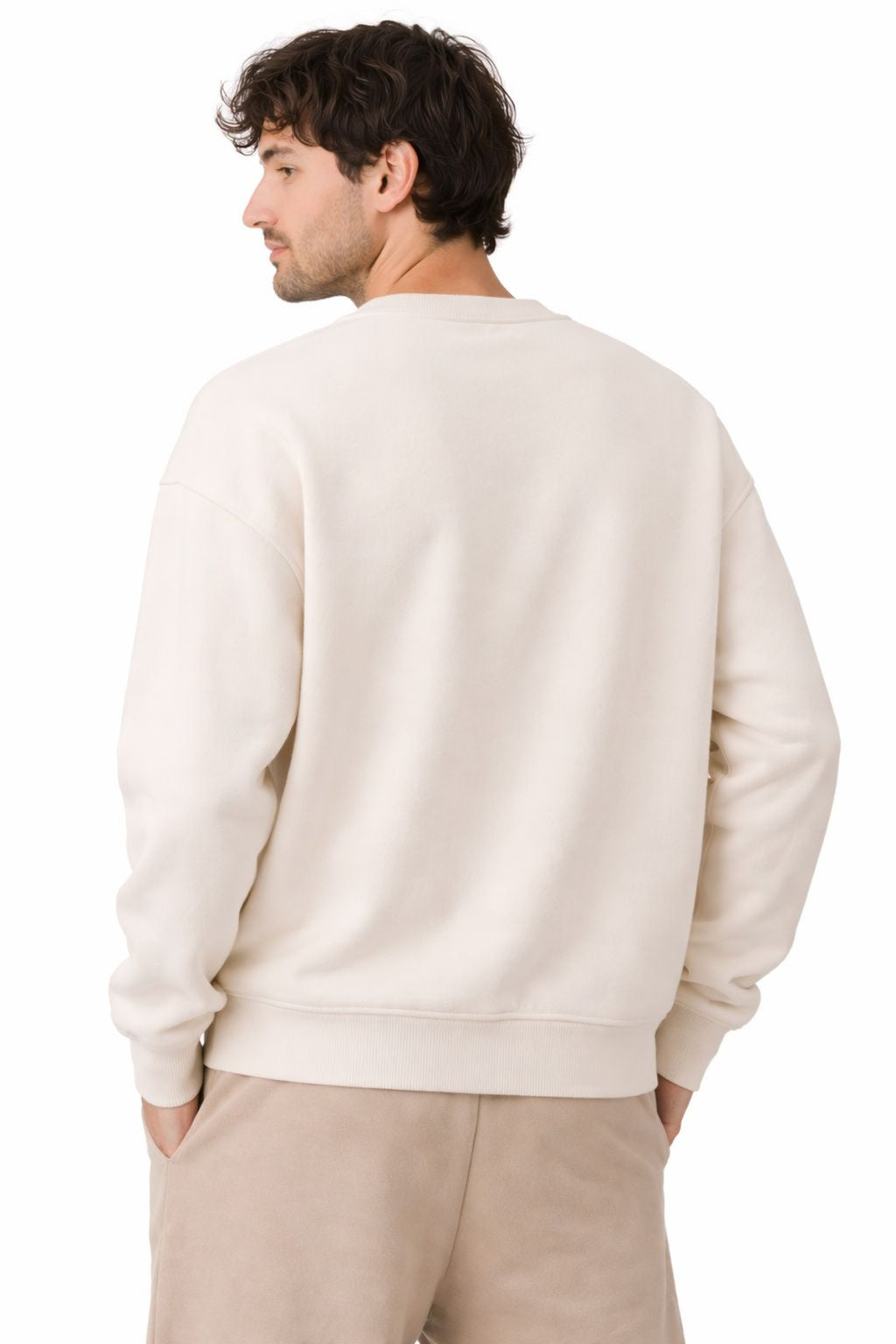 Cream round neck sweatshirt – threadent
